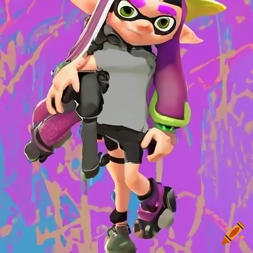 Splatoon character, high resolution on Craiyon