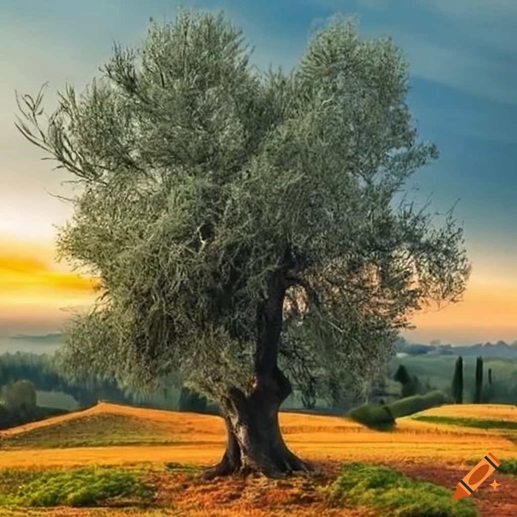 Olive tree italian landscape on Craiyon