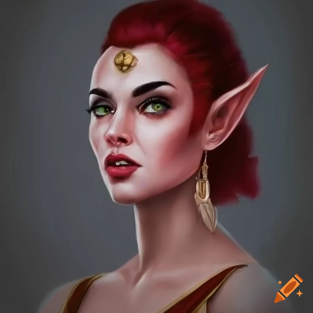 Realistic portrait of a beautiful half-orc woman wearing roman attire ...