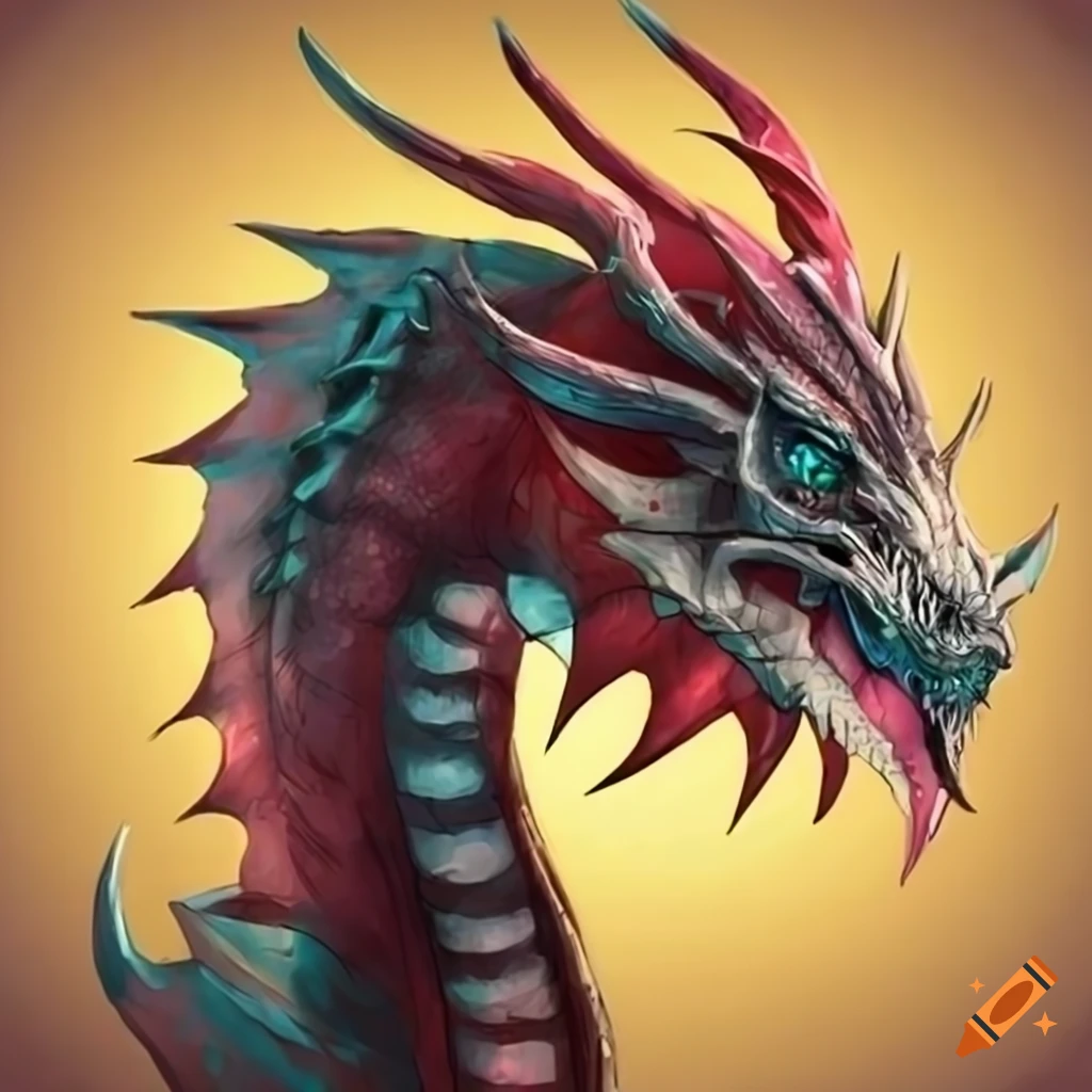 Dragon concept designs from a side view on Craiyon