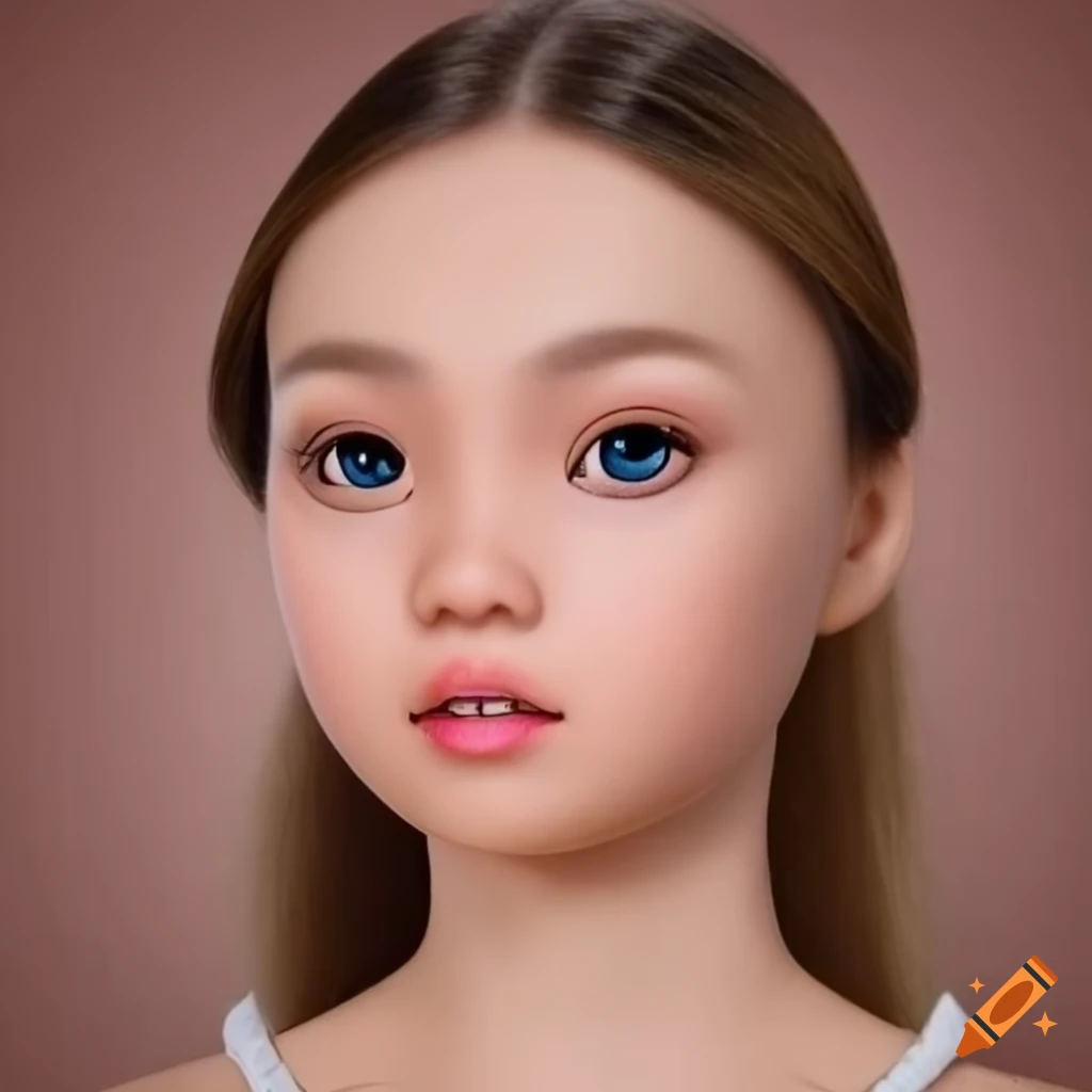 Beautiful asian-looking woman portrait real-life super-detailed ...