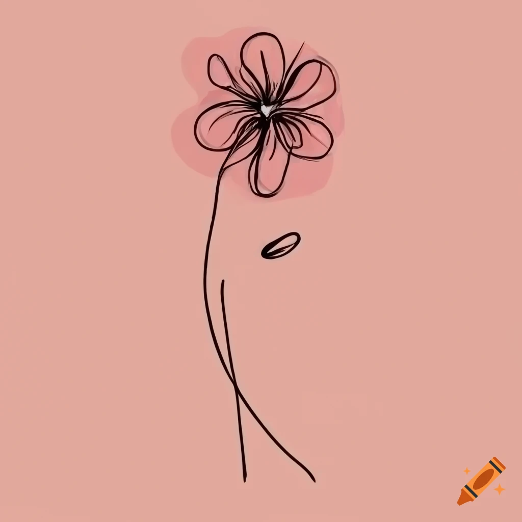 Minimal flower line art