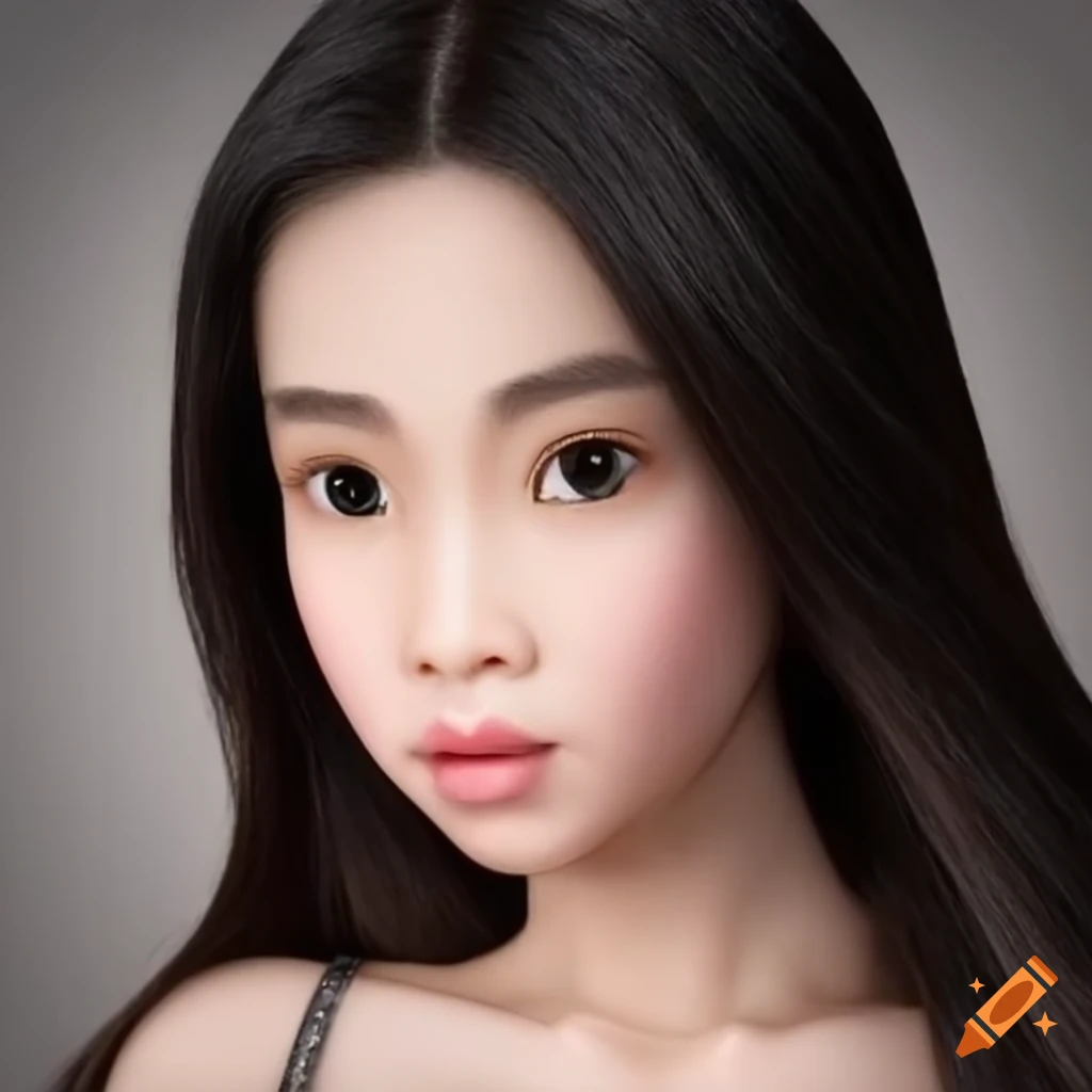 Beautiful Asian Looking Woman Portrait Real Life Super Detailed