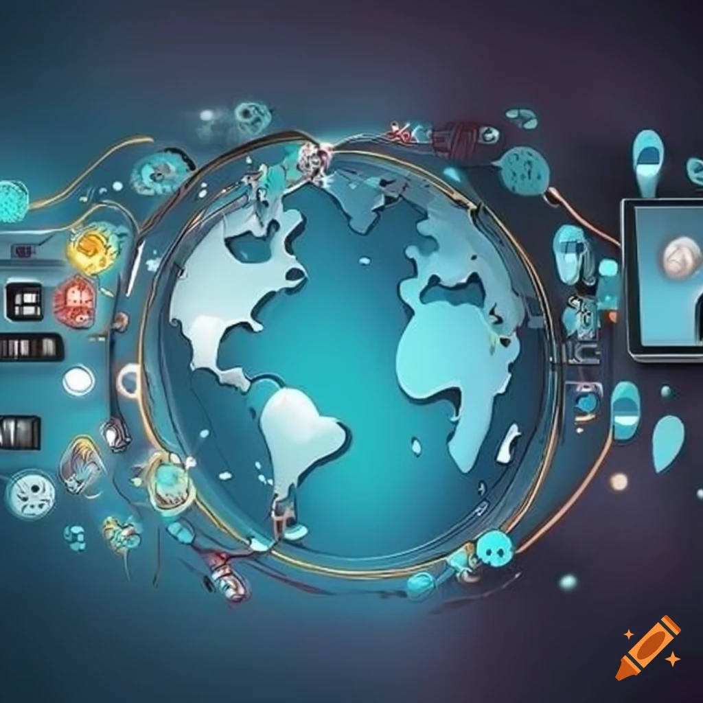 Illustration depicting the evolution of communication through different ...