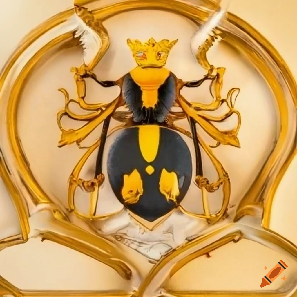 Elegant family crest featuring a hornet
