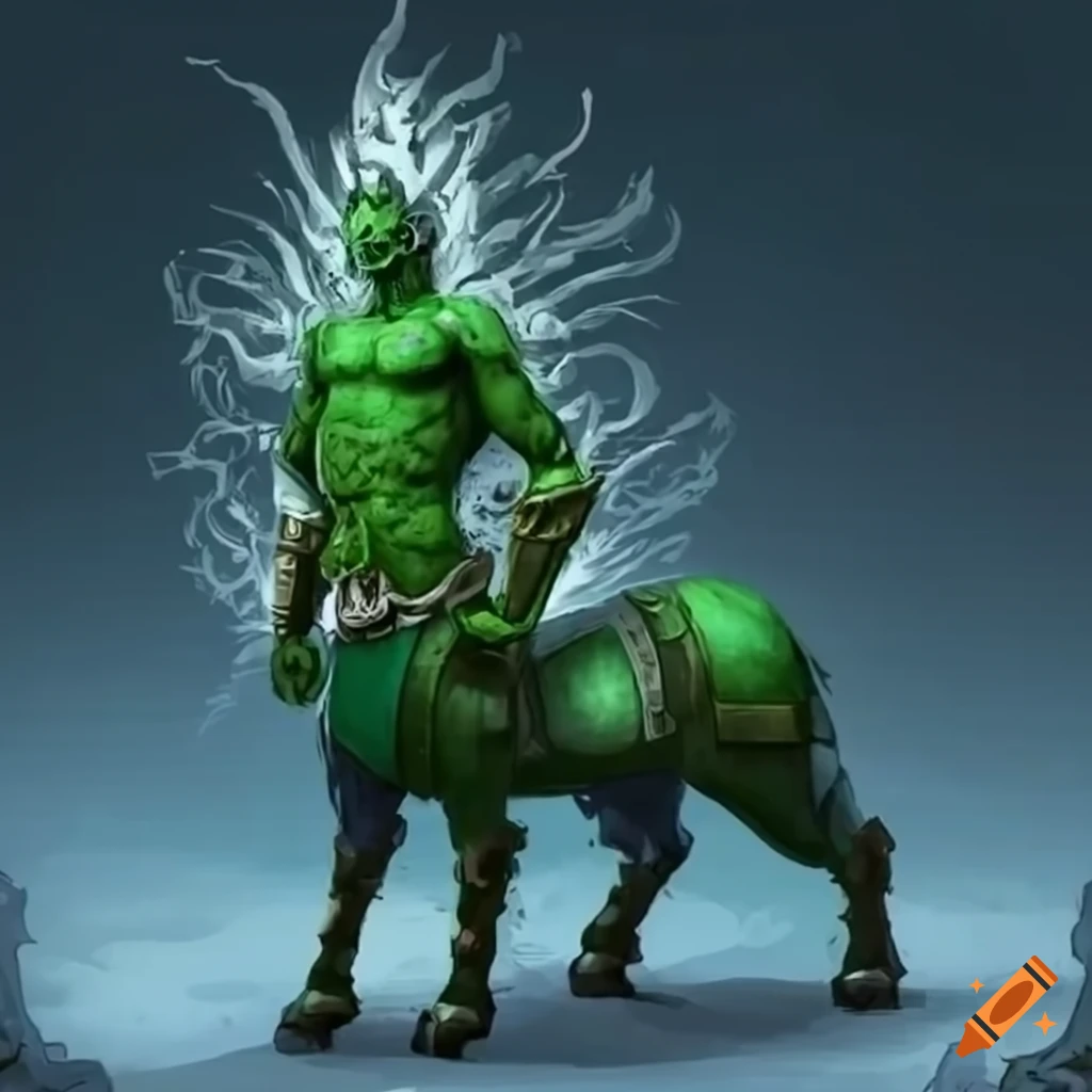 Green ghost centaur which has an iron armor