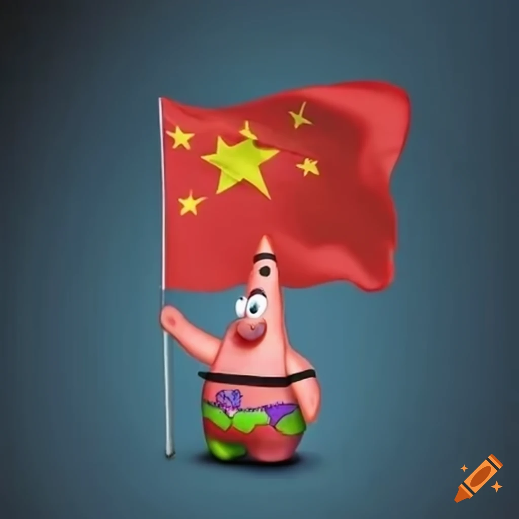 Chinese flag with patrick the star on Craiyon