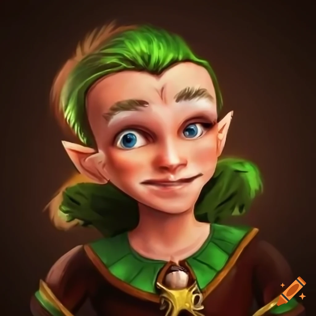 Mischievous elf with a smug grin