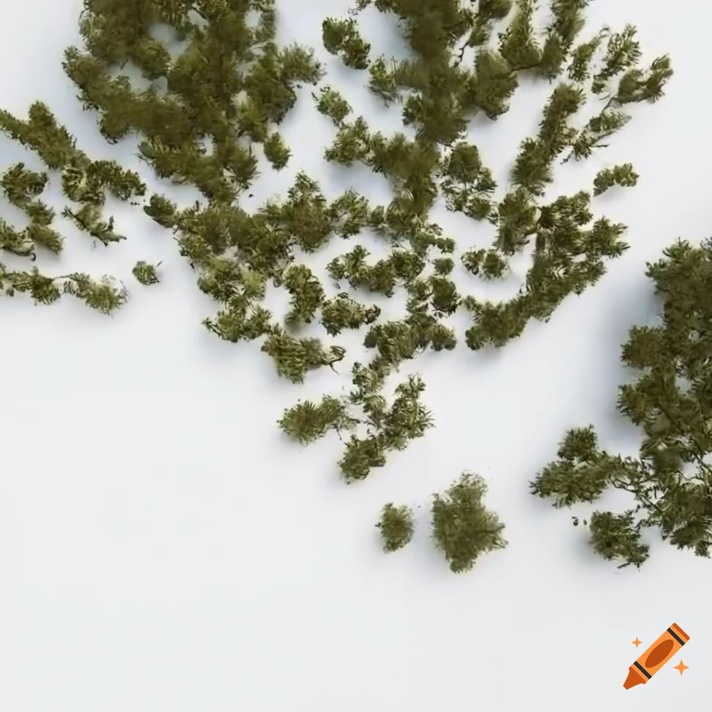 Top-down view of tree on a white background