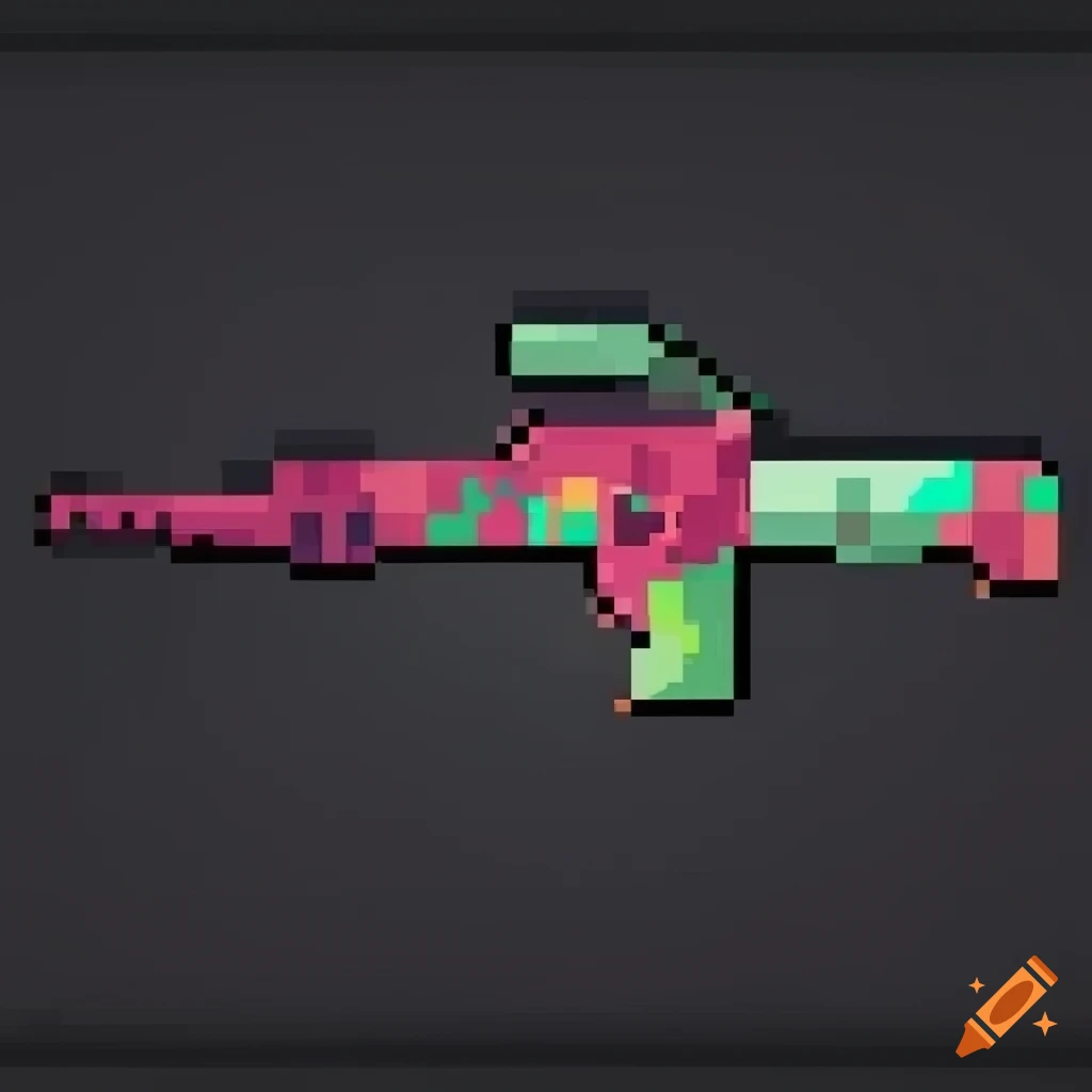 Vomit gun pixel style 2d on Craiyon