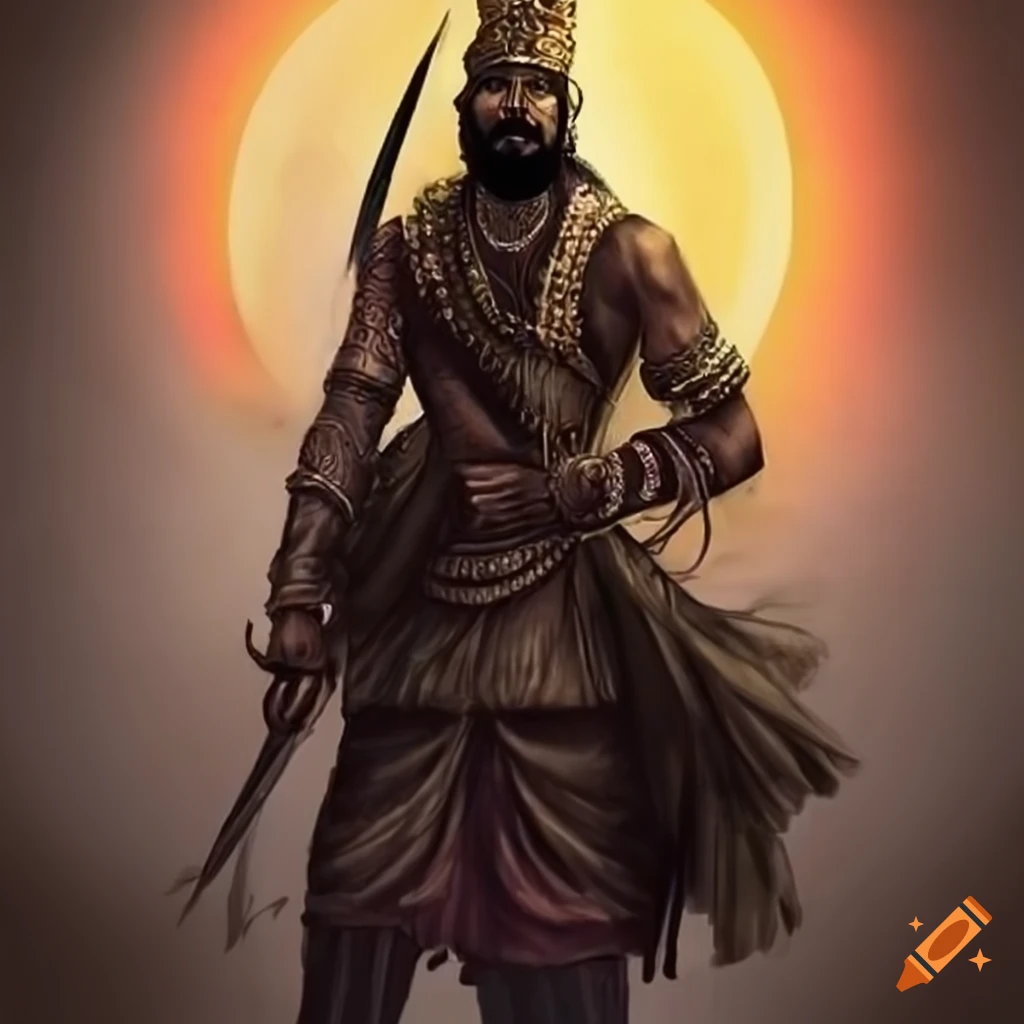 A indian king with sword on Craiyon
