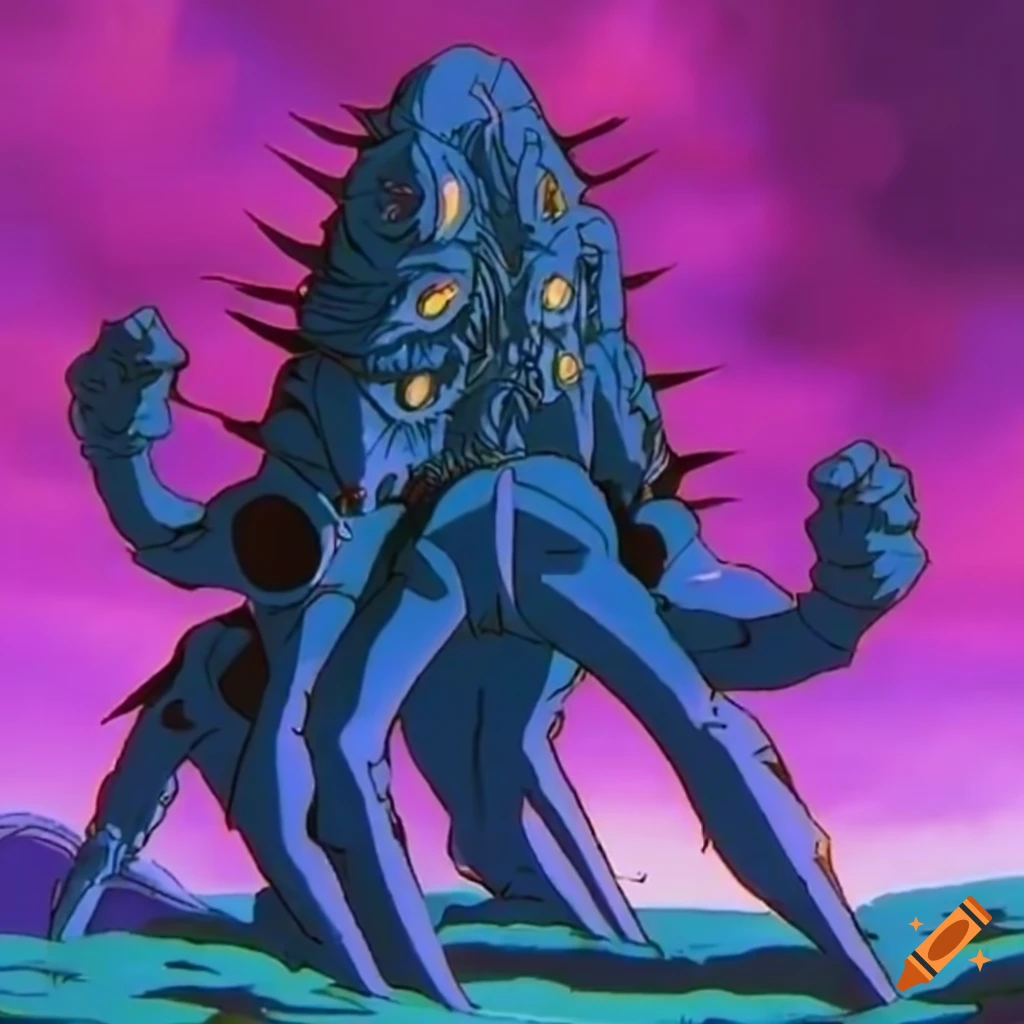 80-90's anime ova spiky creature
