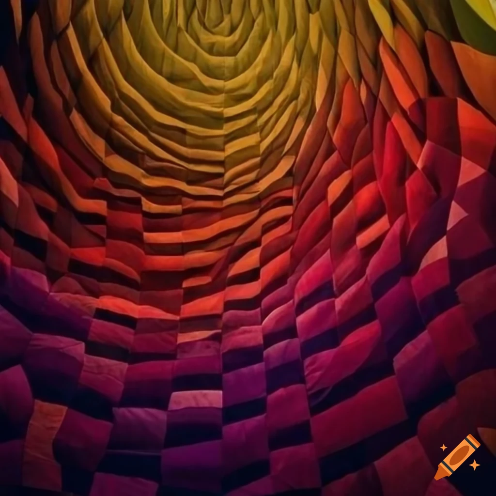 Amish quilt with geometric design and balanced color palette