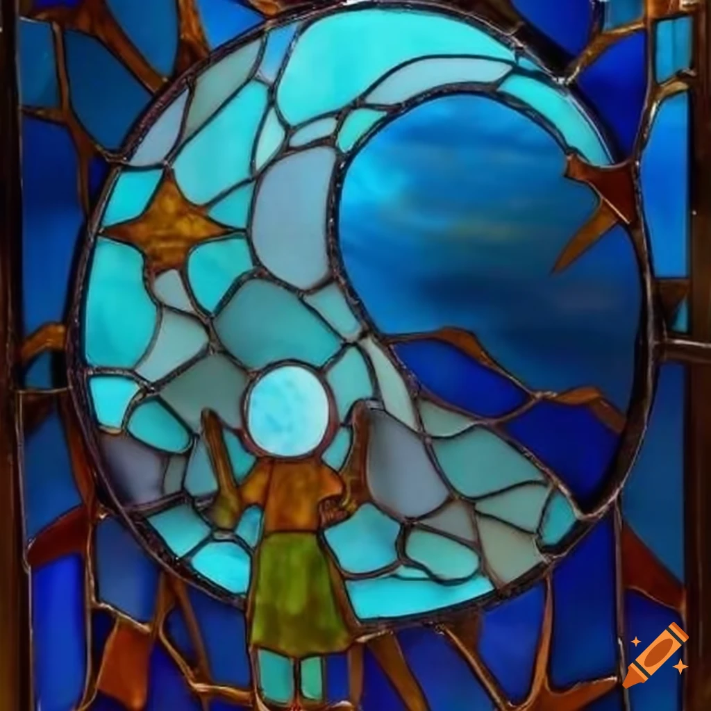 Star and moon stained glass