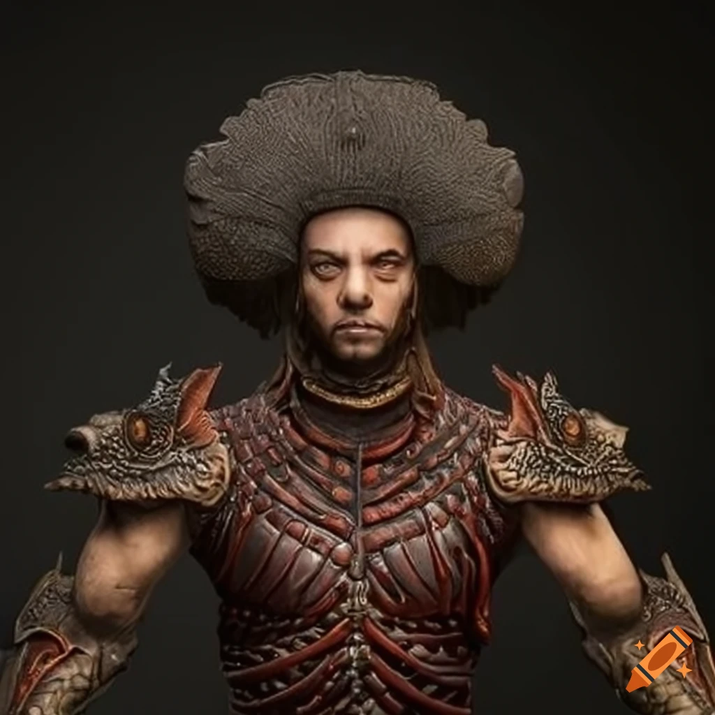 Ancestor of dragons man tailbone sword armor afro