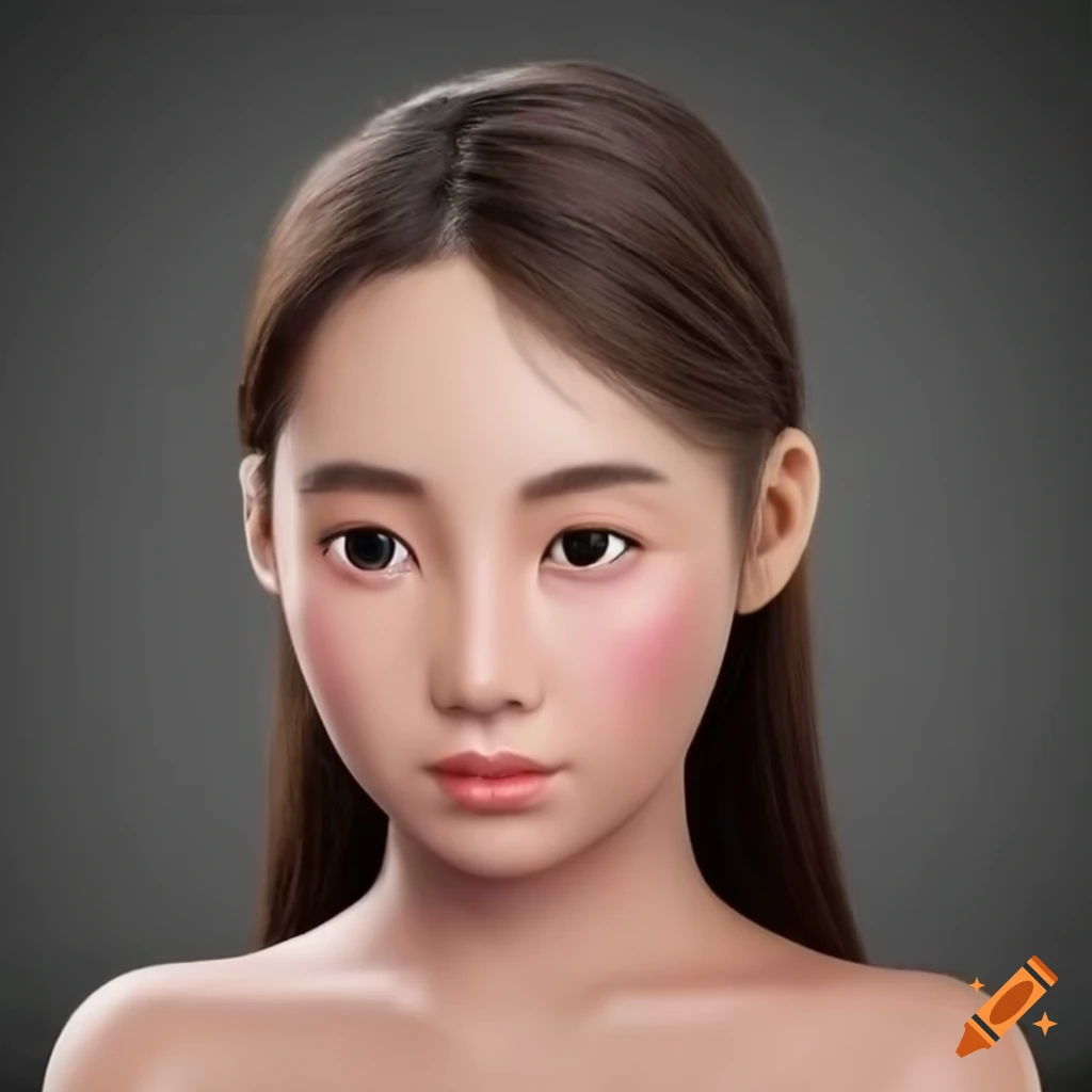 Beautiful Asian-looking woman portrait real-life super-detailed ...