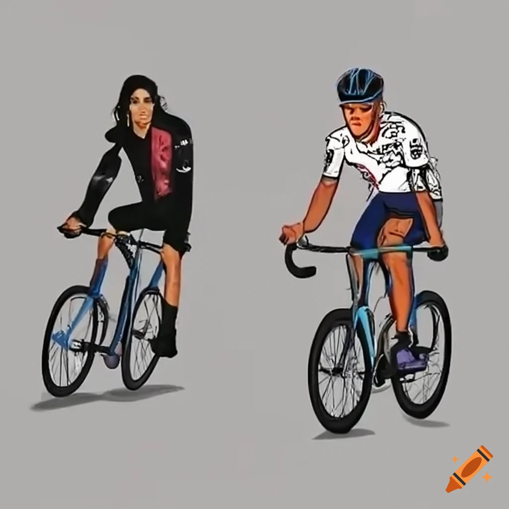Michael jackson and egan bernal riding a bike