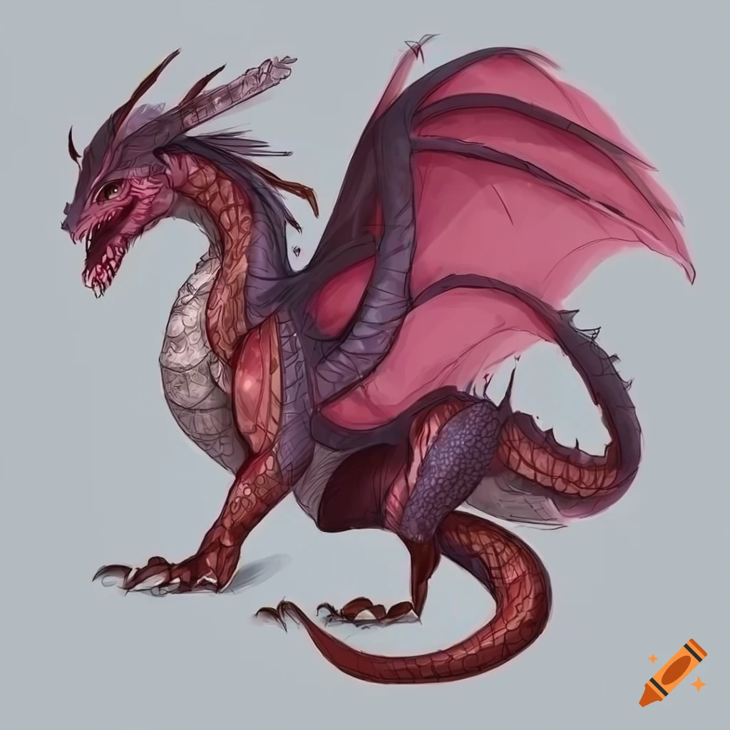 Dragon concept designs, side view, full body illustrations with soft ...