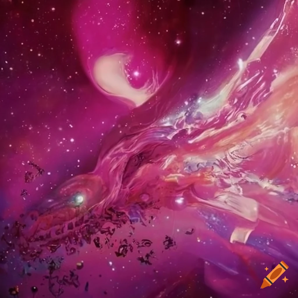 PALE PINK 70S SCI FI SPARKLE ATTACK ART on Craiyon