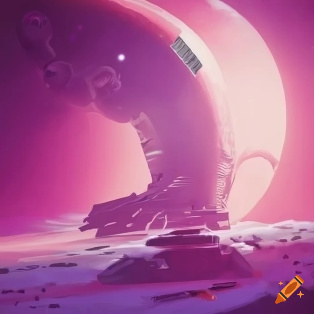 Pale pink 70s sci fi star attack art on Craiyon