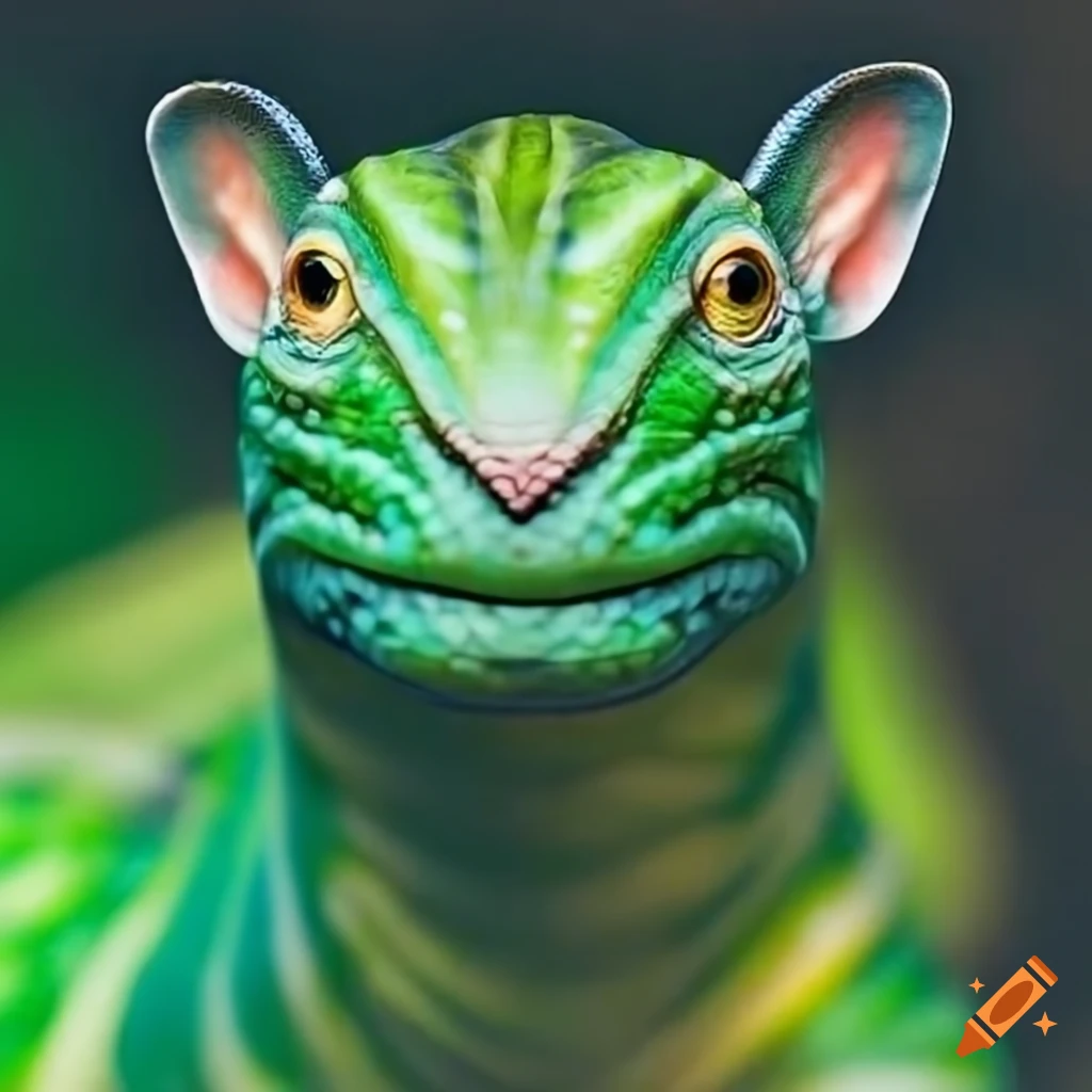 Green avatar with reptilian features