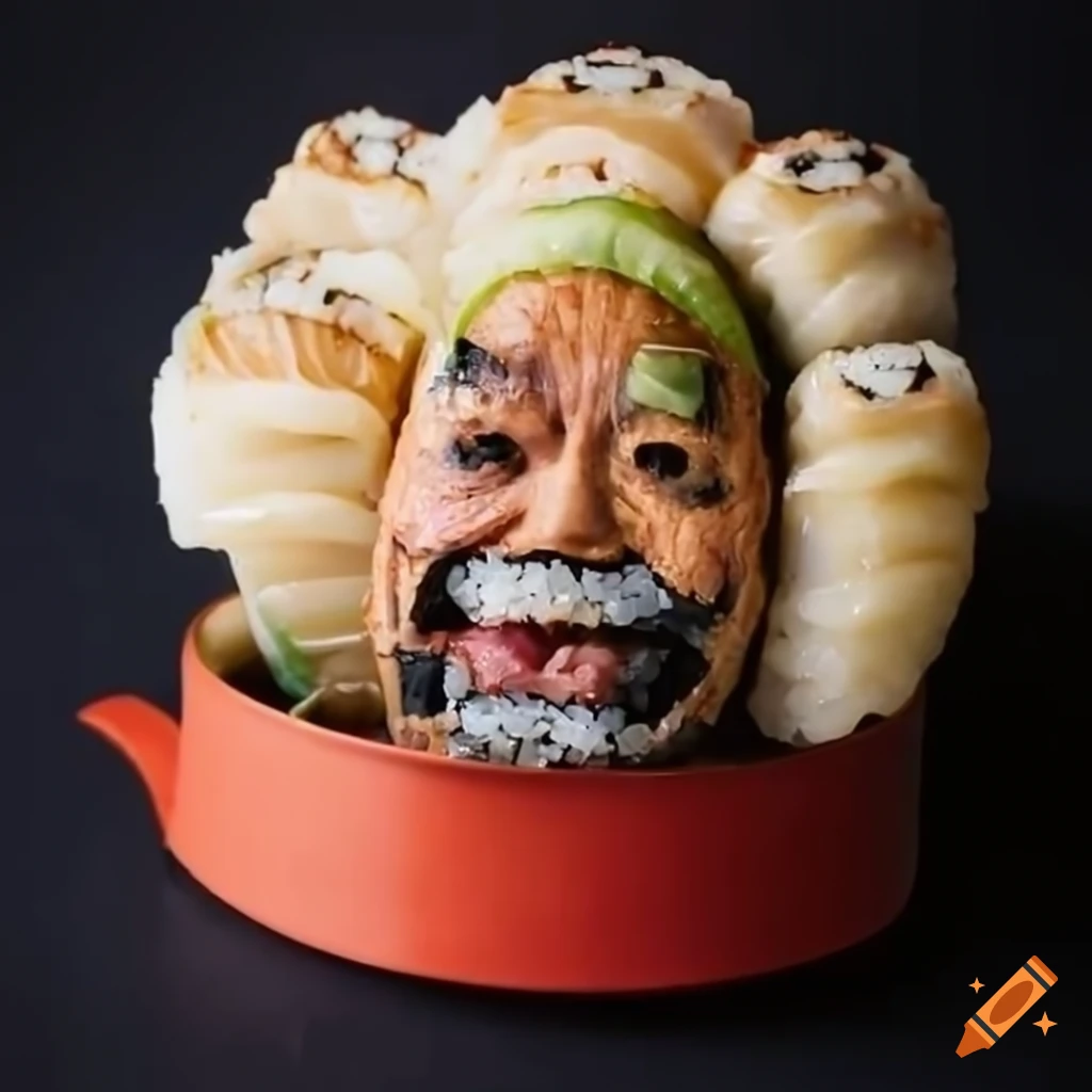 Uncle face sushi on Craiyon