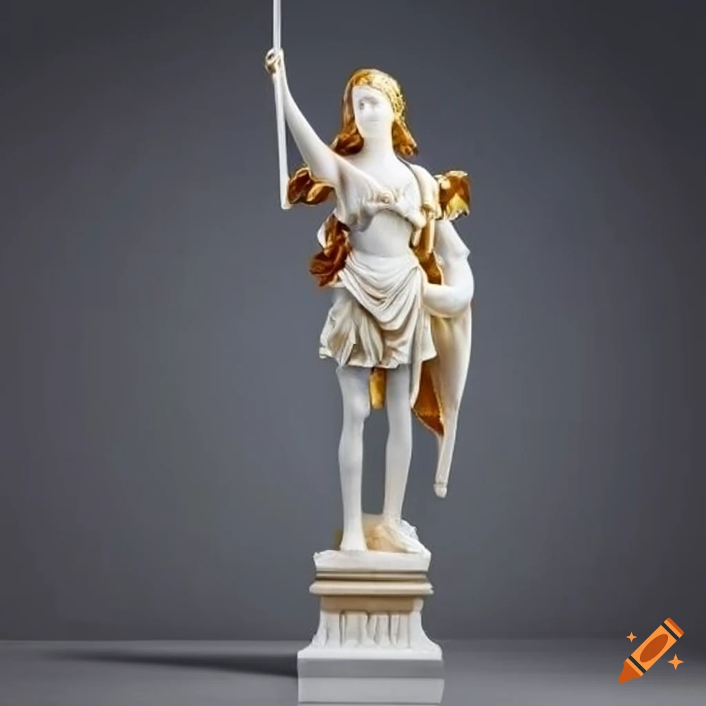 Marble greek statue goddess joan of arc on Craiyon