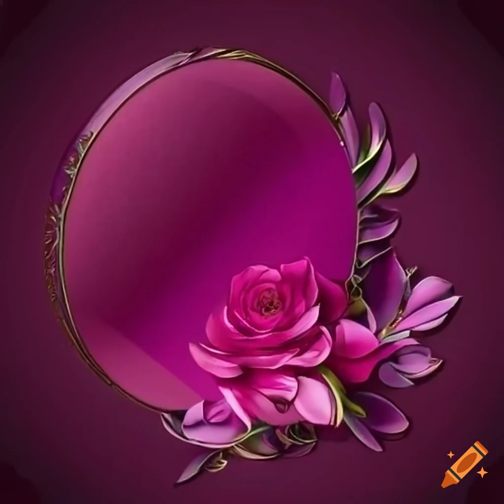 A beautiful magenta floral border for certificates or documents on Craiyon