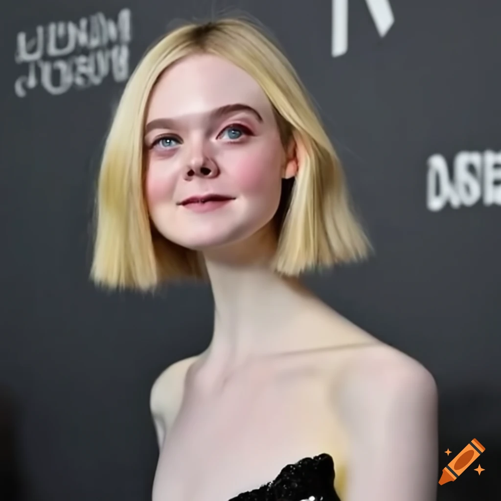 Elle fanning getting a haircut backstage at a beauty show