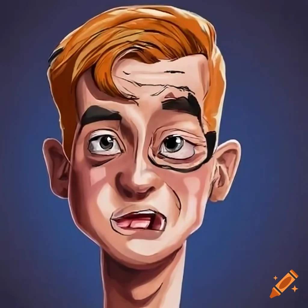 A comical portrayal of archie andrews with a silly expression