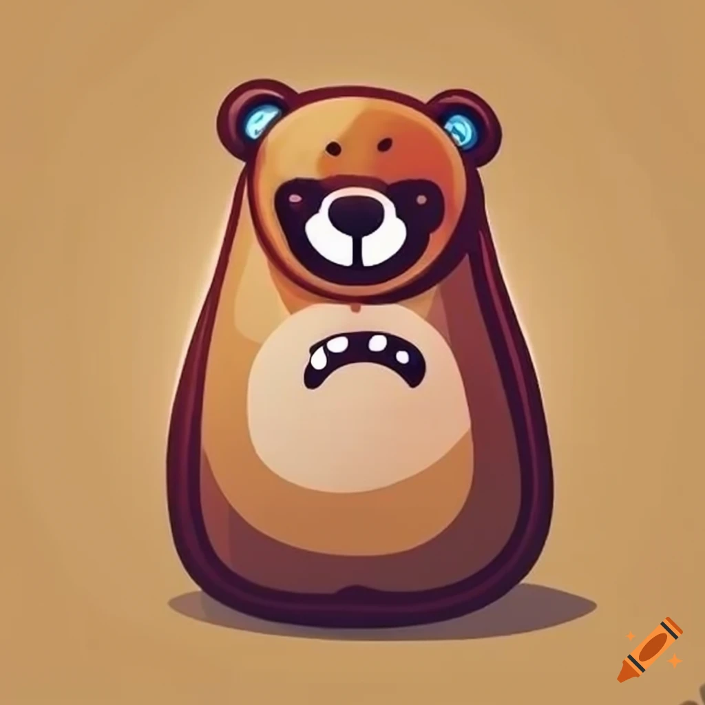 Cute cool bear costume as a potato logo on Craiyon
