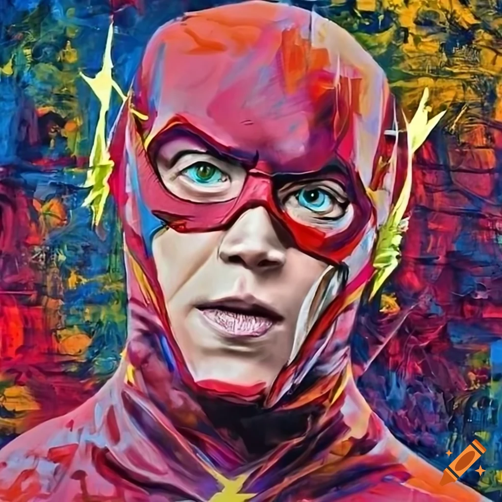 Abstract painting of the the flash popart