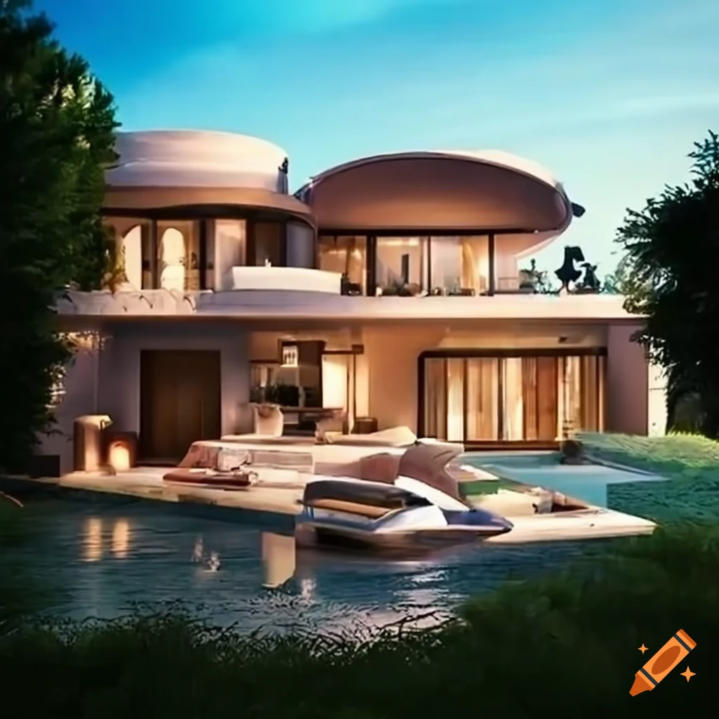 A beautiful villa design on Craiyon