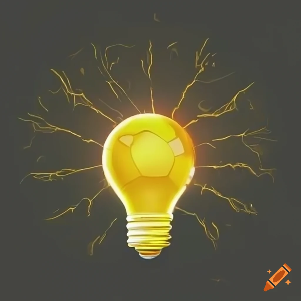 Energetic football team logo with a glowing yellow lightbulb