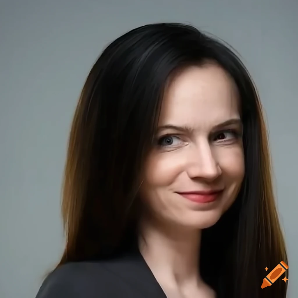 Woman walk slight smile on Craiyon