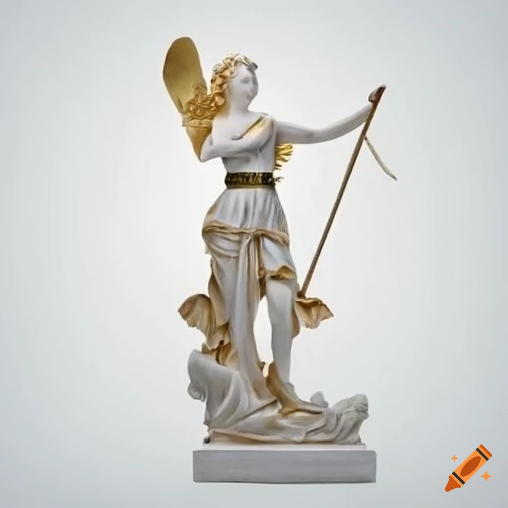 Marble greek statue goddess joan of arc
