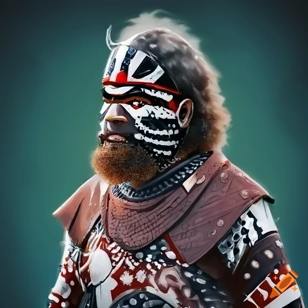 Australian Aboriginal warrior in full medieval armor inspired by ...