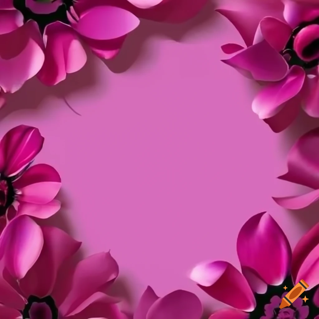 Magenta flower frame on Craiyon