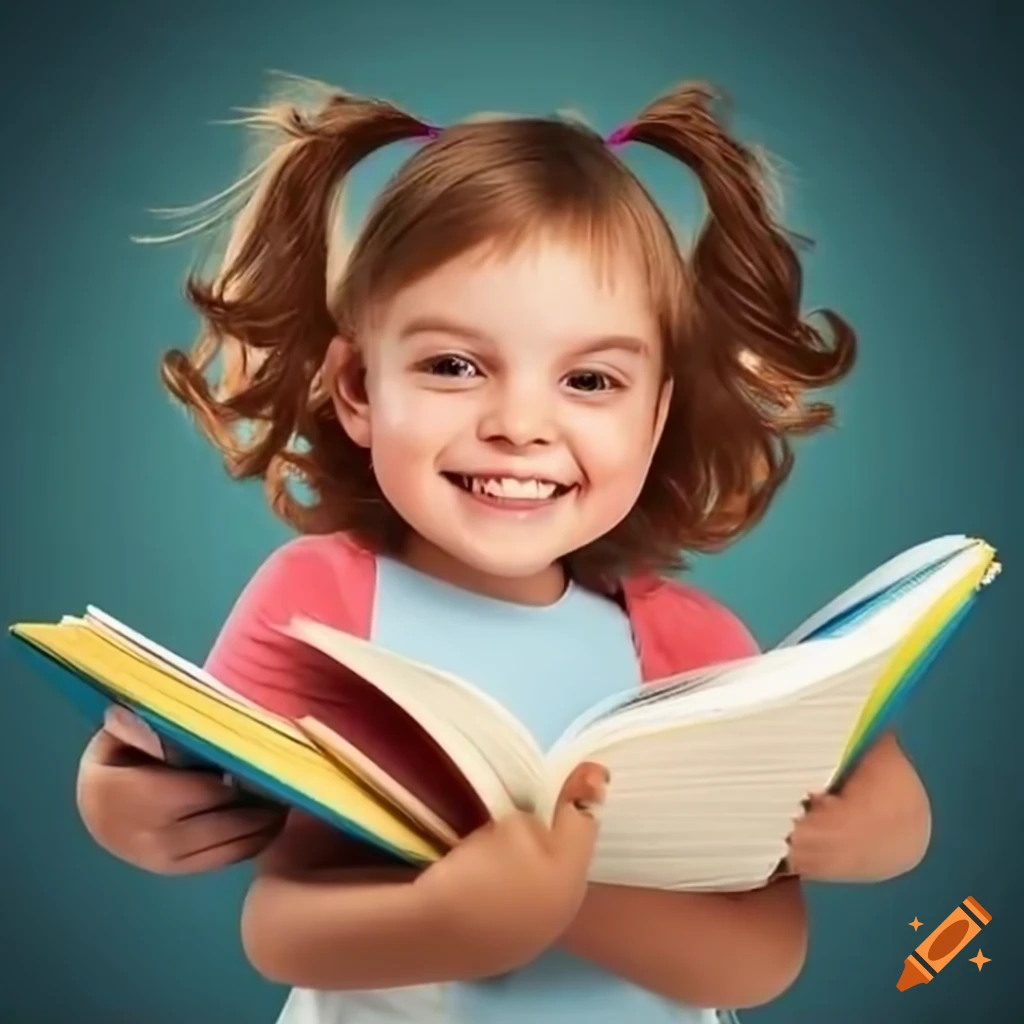 Child happy after getting books