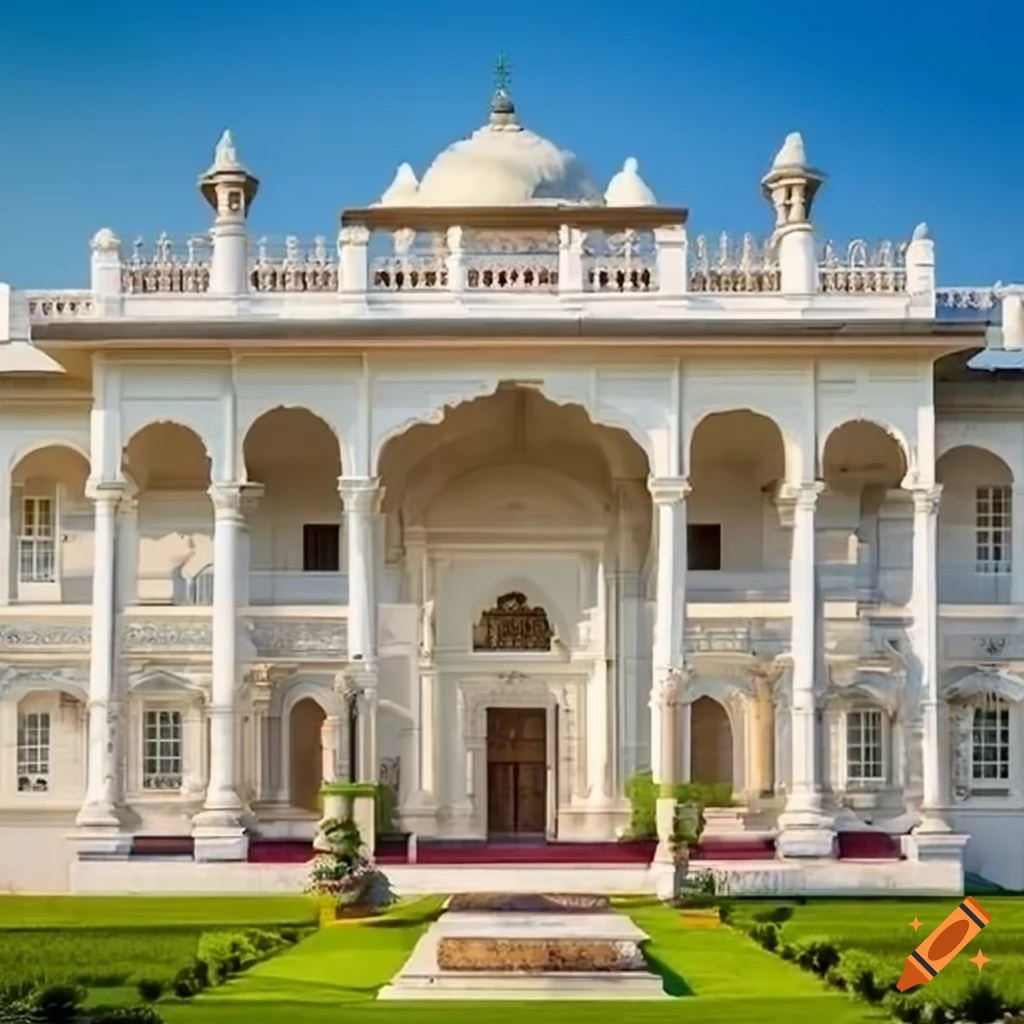 The white house in mediterranean architectural style mahal full front ...