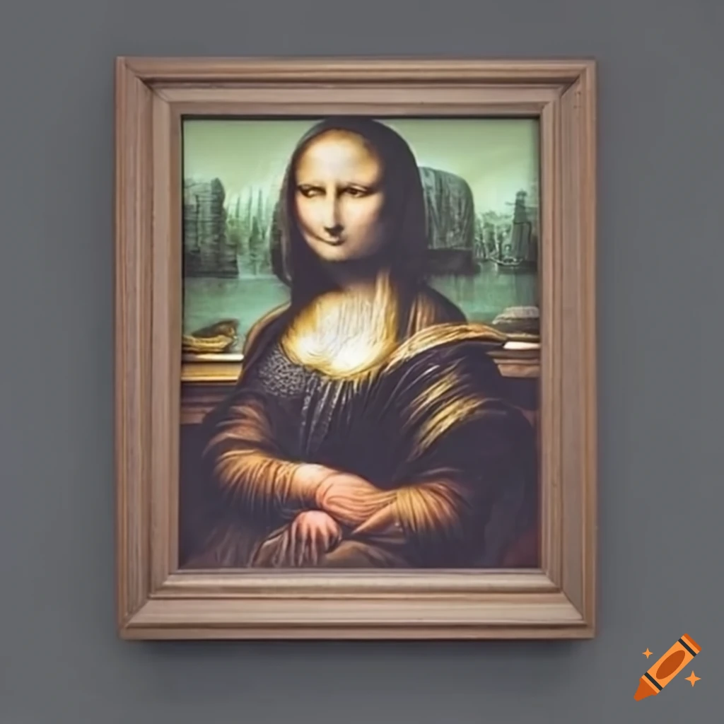 Mona lisa wearing a red t-shirt