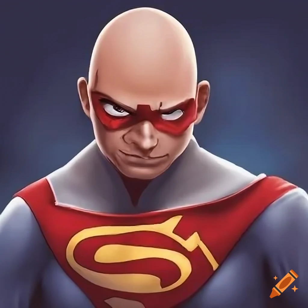 Pinto bean Hispanic bald superhero on Craiyon