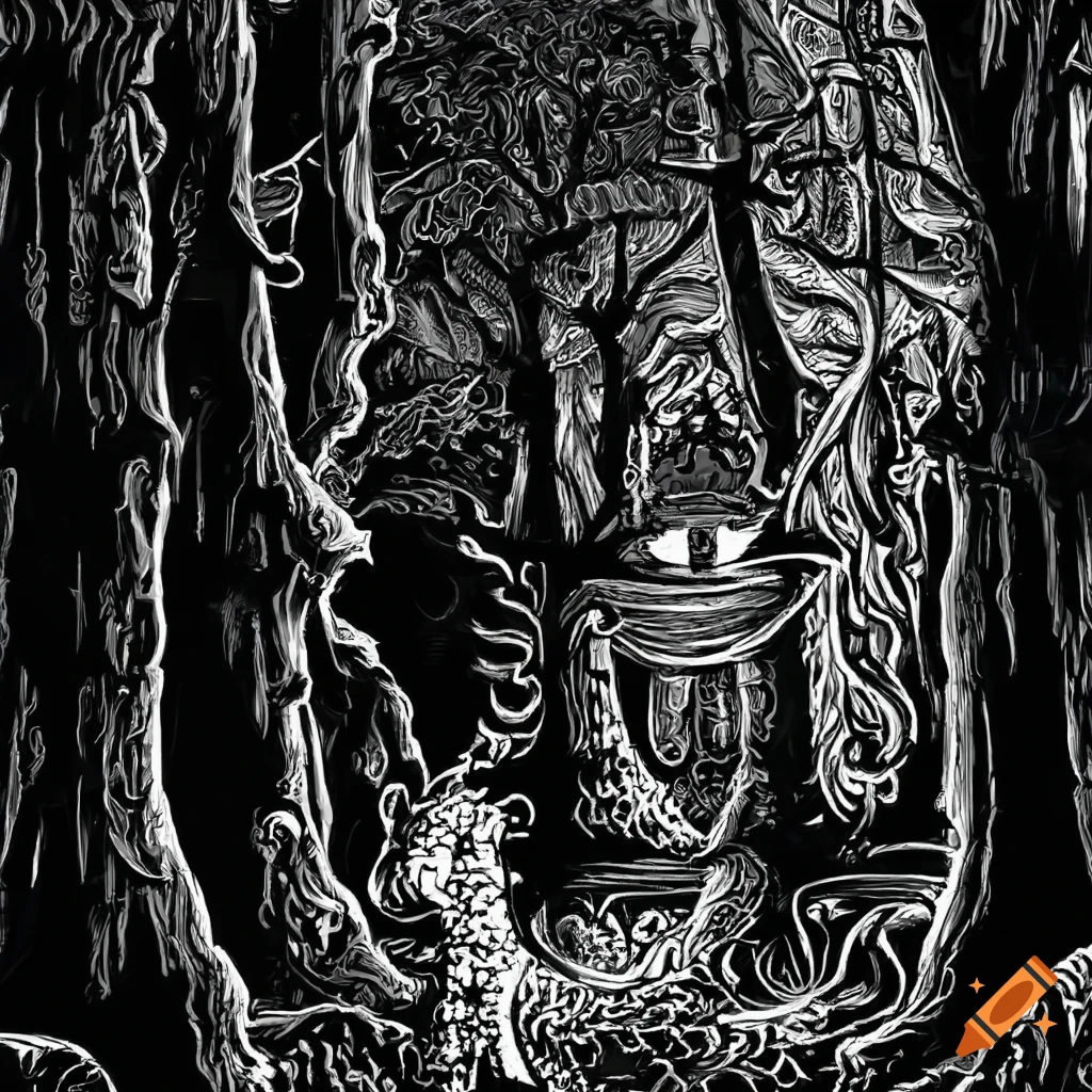 Black an white coloring book style:monkey wizard,ravnica cityscape ...