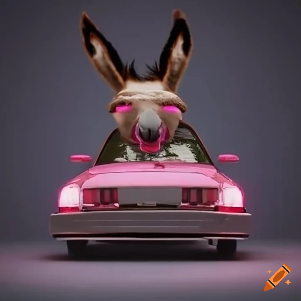 Donkey Driving A Car