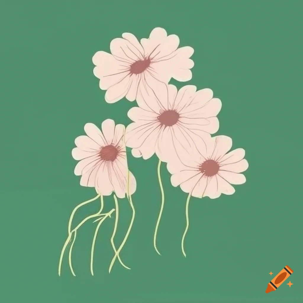 Minimalism flower illustration on Craiyon