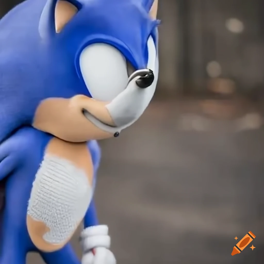 Sonic the hedgehog heroicly holding up a white flag in front of an ...