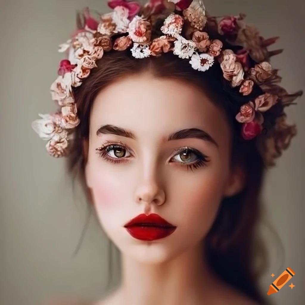 A brunette french girl named Camille Lasserre red lips dark eyeliner ...