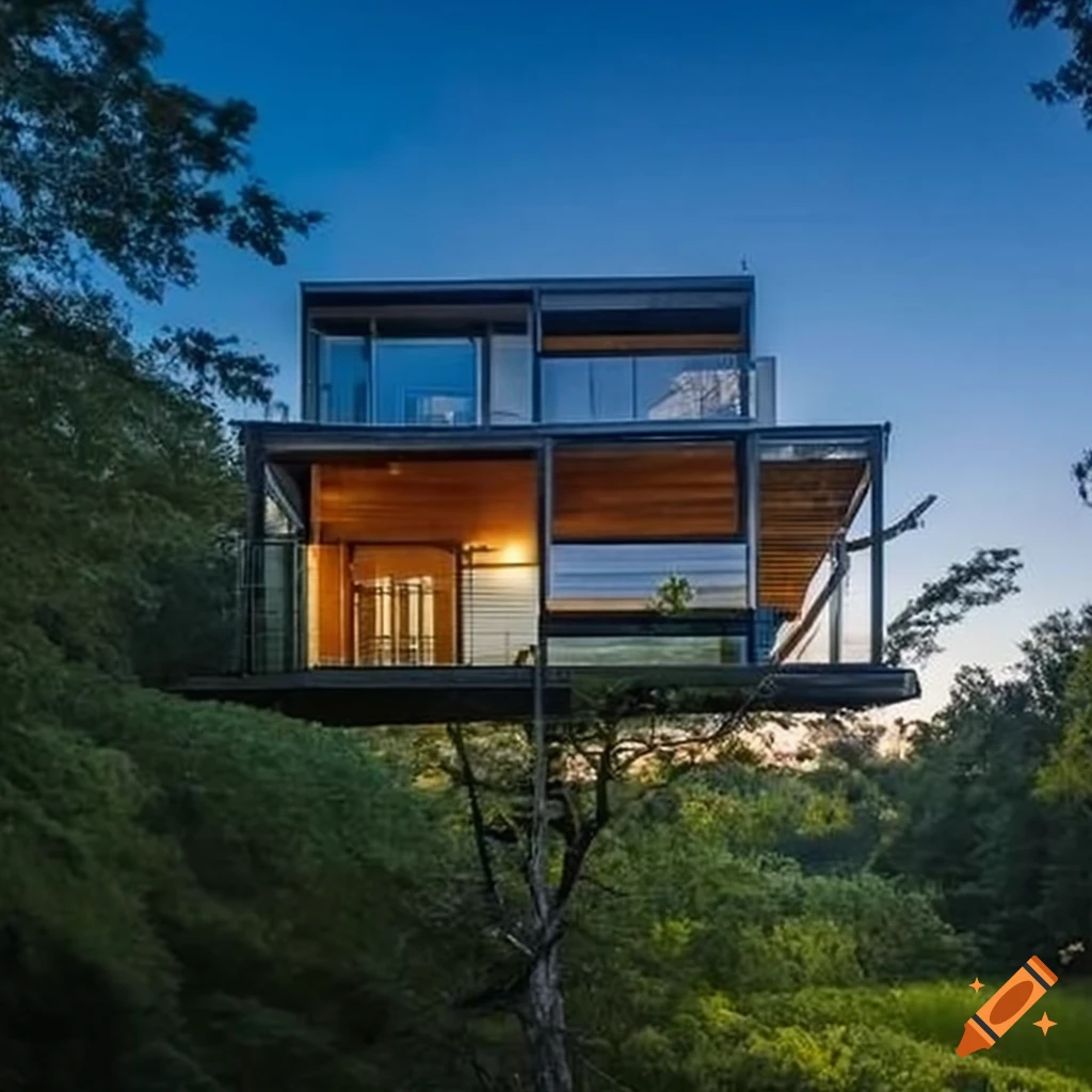 A modern tree house, modern architecture