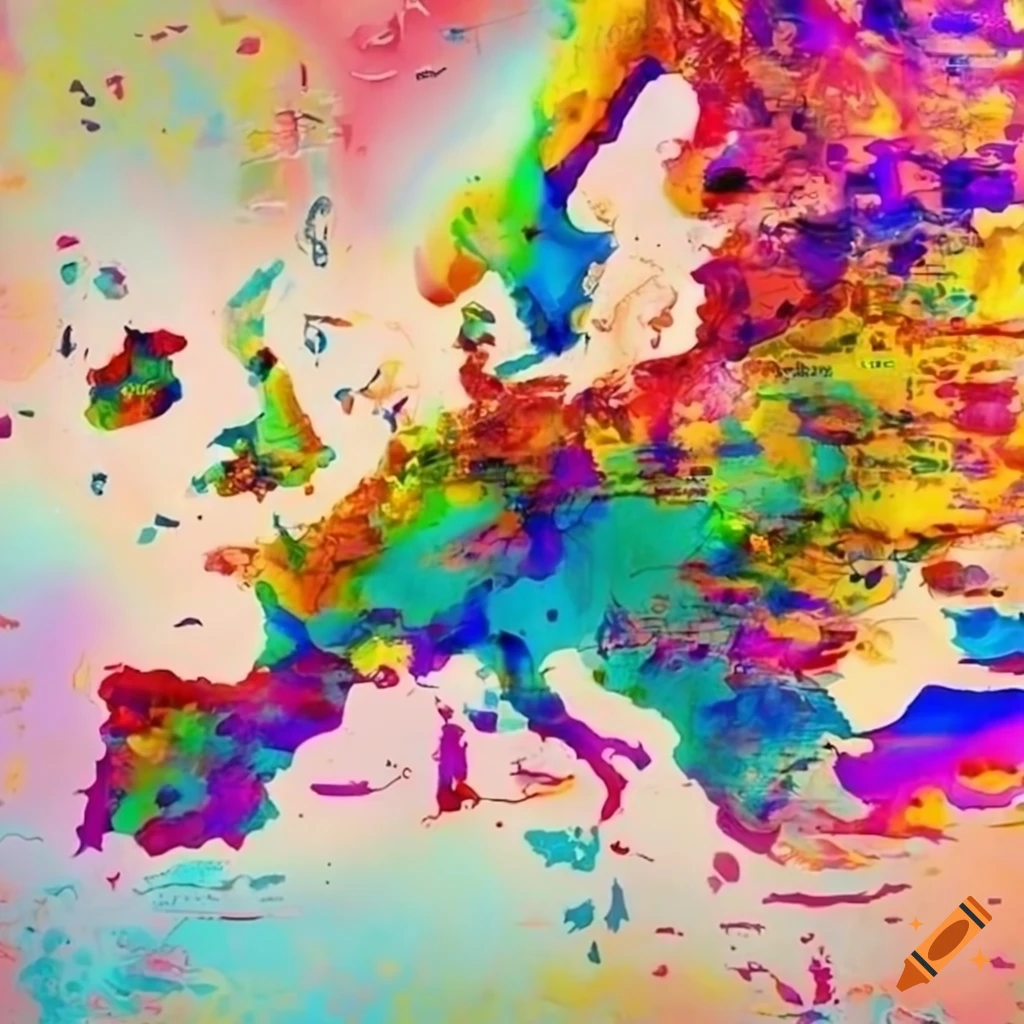 Artistic map with vibrant colors