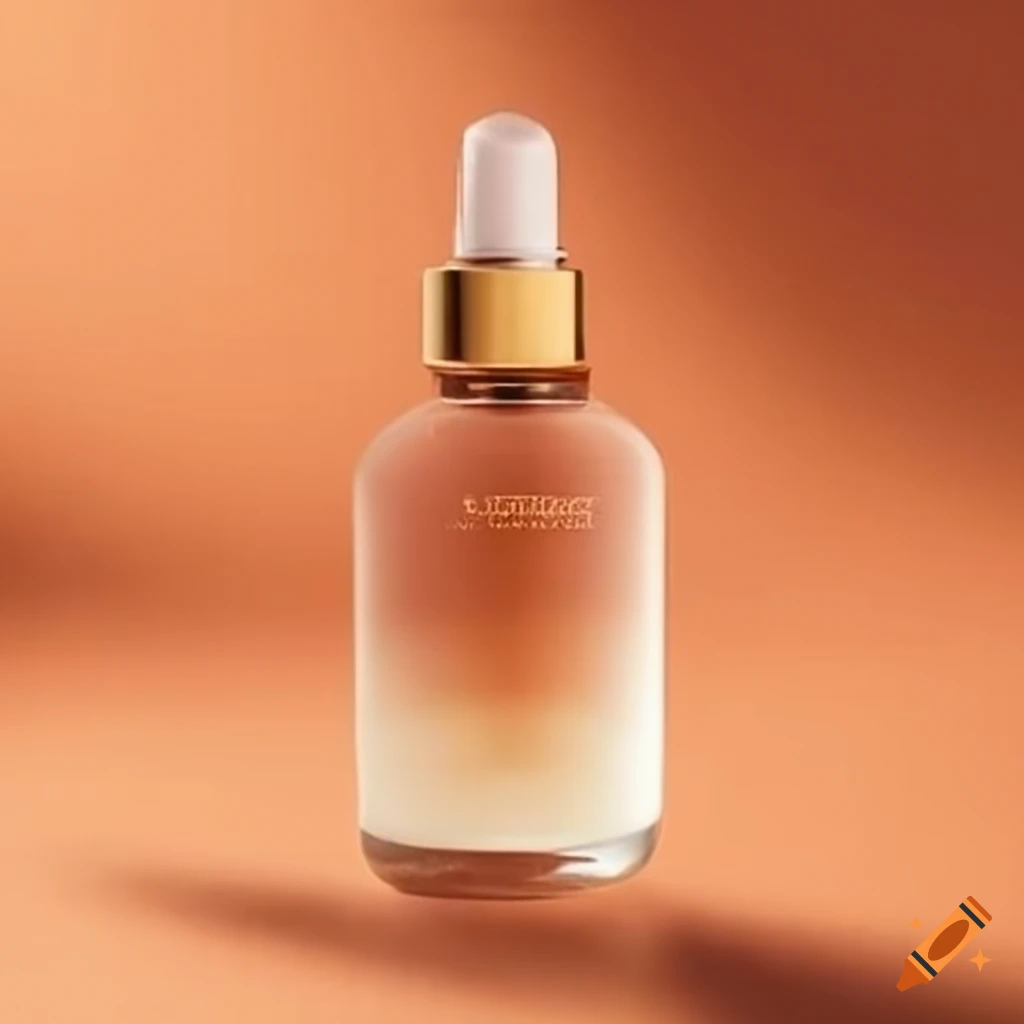 Bottle of Argan Glow serum, a luxurious cosmetic product on Craiyon